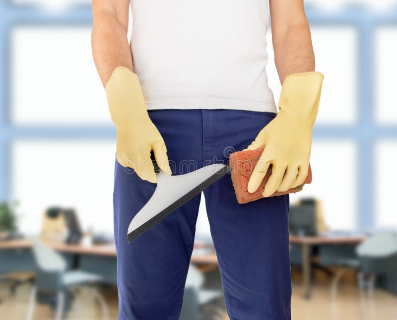 Cleaning Worker at the Office Stock Photo - Image of occupation, glove ...