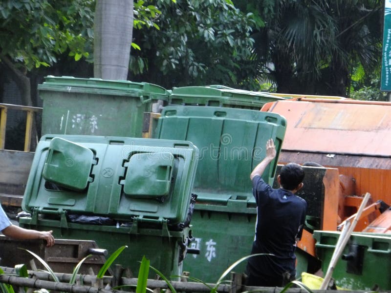 Garbage Transfer Station, Put a Lot of Garbage Bins Editorial ...