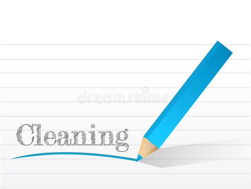 Cleaning Written on a Piece of Notepad Paper. Stock Illustration ...