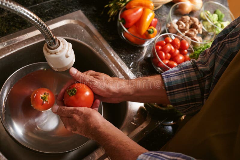 Cleaningvegetables stock photo. Image of washing, water - 97778504
