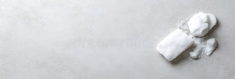 Broken White Soap Bar on Grey Background Cleanliness Purity Fragility ...