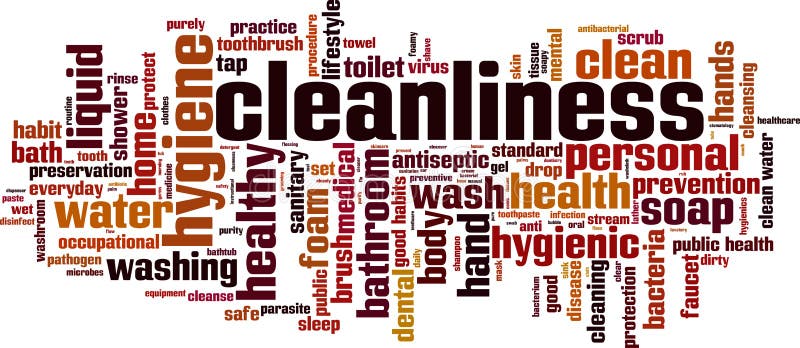 Cleanliness word cloud stock vector. Illustration of good - 162091224