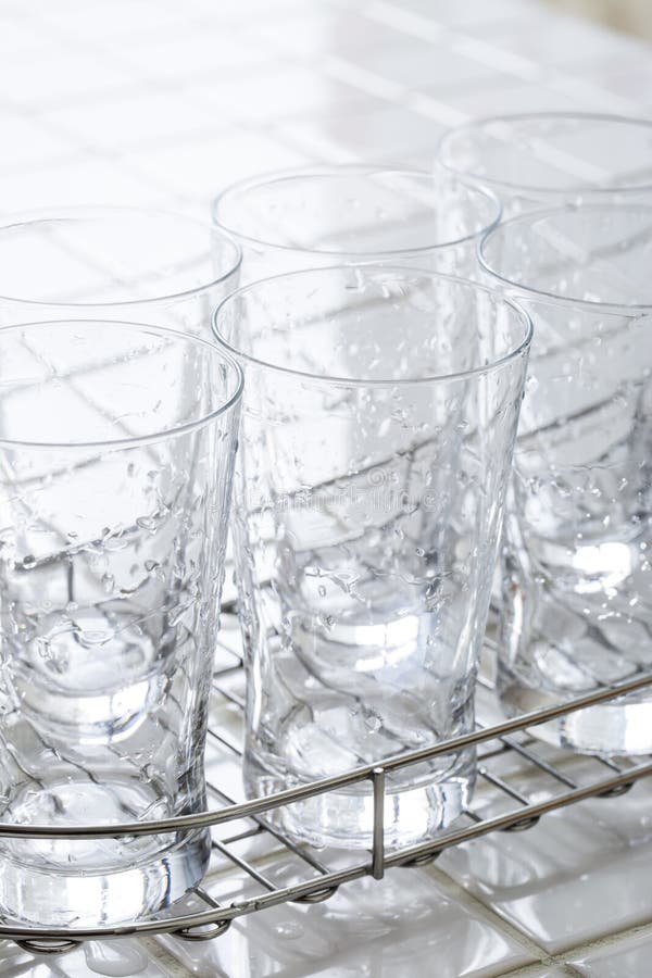 Cleanly Cleaned Glass in the Kitchen Stock Photo - Image of group ...