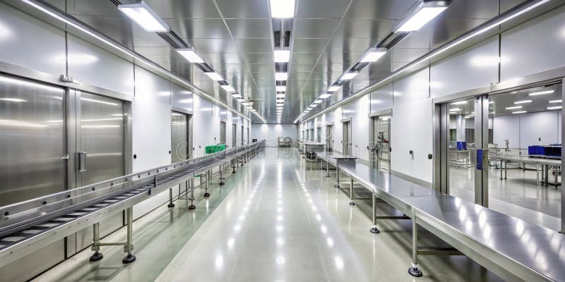 Cleanroom Conveyor System Stainless Steel Corridor with Sliding Doors ...