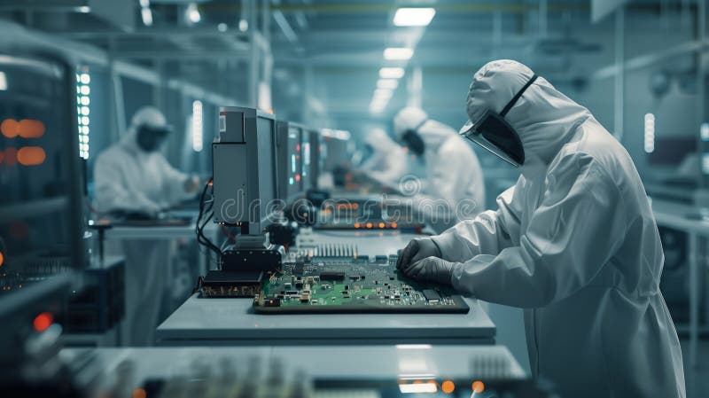 Electronics Manufacturing Facility. Industrial Factory Concept Stock ...