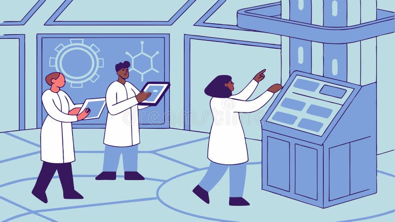 Cleanroom Manufacturing with Workers in Protective Gear, Precision Work ...