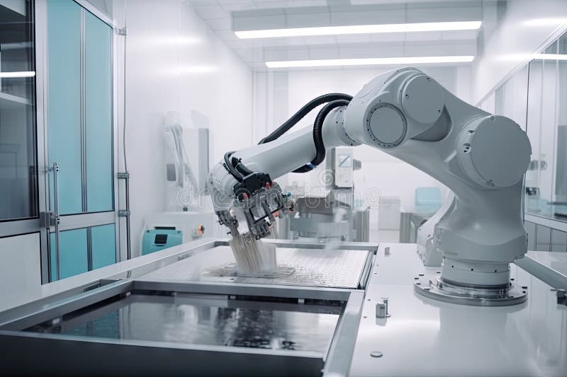 Cleanroom Robot with Delicate and Precise Robotic Arm, Performing ...