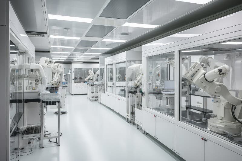 Cleanroom with Robotic Arms and Hands Performing Intricate Tasks in ... Cleanroom with Robotic Arms and Hands Performing Intricate Tasks in ...