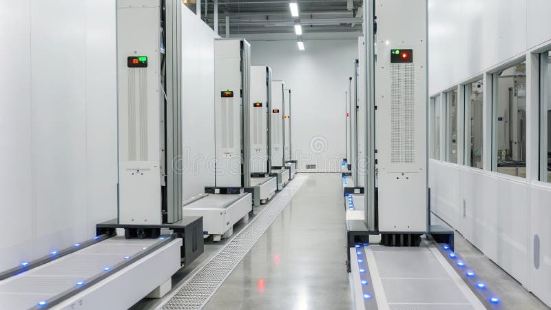 Cleanroom, with Robots Working in Tandem To Construct or Repair Complex ...