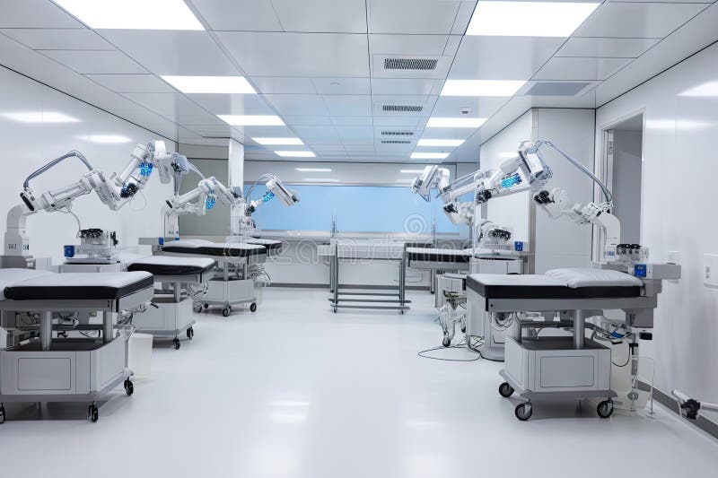 Cleanroom with Robots Performing Delicate and Precise Surgical ...