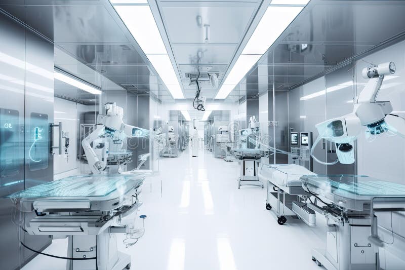 Cleanroom with Robots Performing Delicate and Precise Surgical ...
