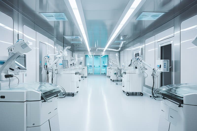 Cleanroom with Robots Performing Delicate and Precise Surgical ...