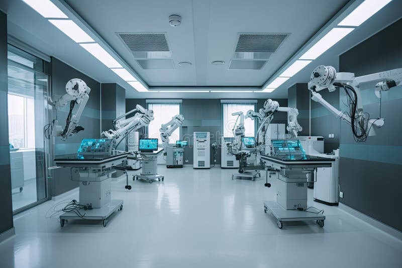 Cleanroom with Robots Working on Delicate and Intricate Surgical ...