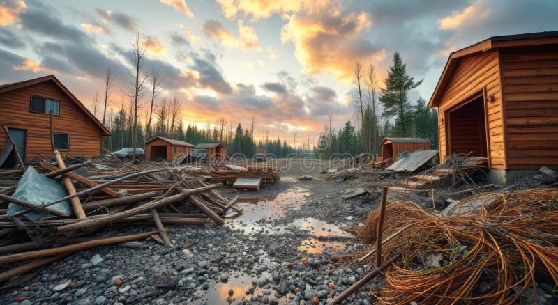 Cleanup Efforts after Natural Disaster Damage Nature Restoration Stock ...