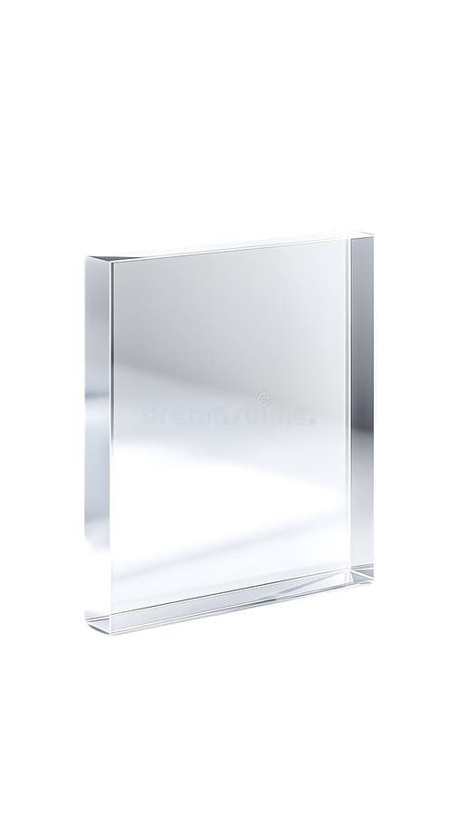 Clear Acrylic Block on a White Background Stock Illustration ...