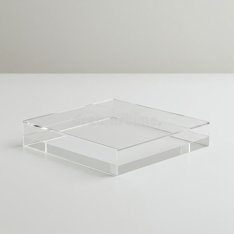 A Clear Acrylic Box Rests on a White Surface. the Box Has a Rectangular ...