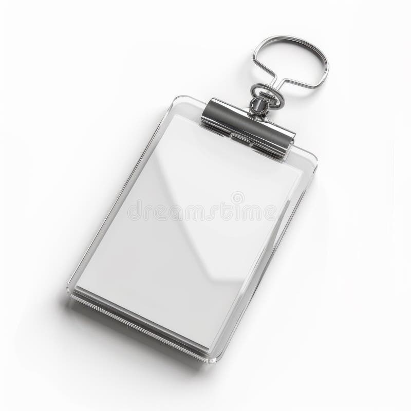 Clear Acrylic Keychain with Blank Notepad on Metal Ring for Notes Stock ...