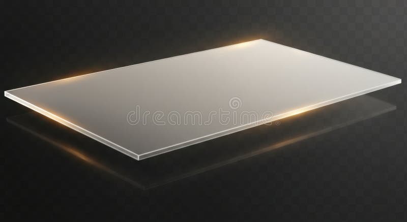 Clear Acrylic Sheet with Reflection on a Dark Background Stock ...