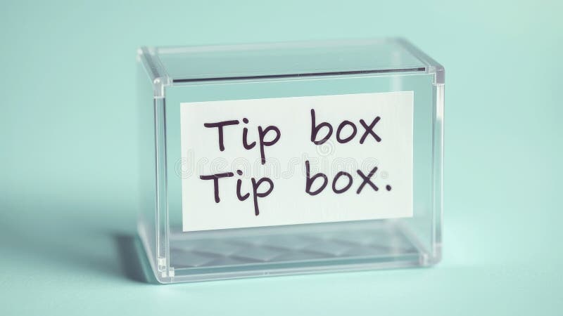 Clear Acrylic Tip Box with Handwritten Note on a Pastel Background ...