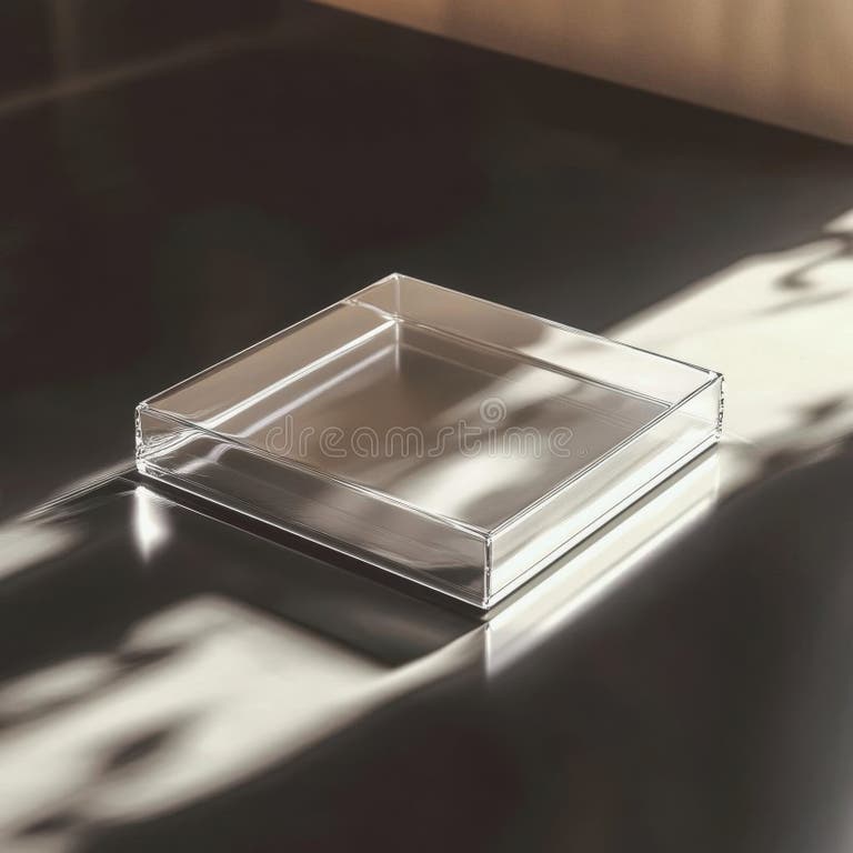 Clear Acrylic Tray on Black Surface with Shadow Stock Illustration ...