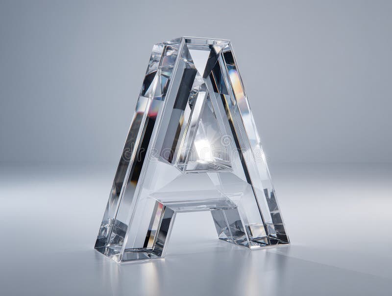 Clear Acrylic Trophy Letter a with Crystalline Design, Standing on a ...