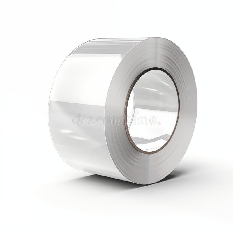 Clear Adhesive Tape Roll Placed on a Plain Background Showcasing Its ...