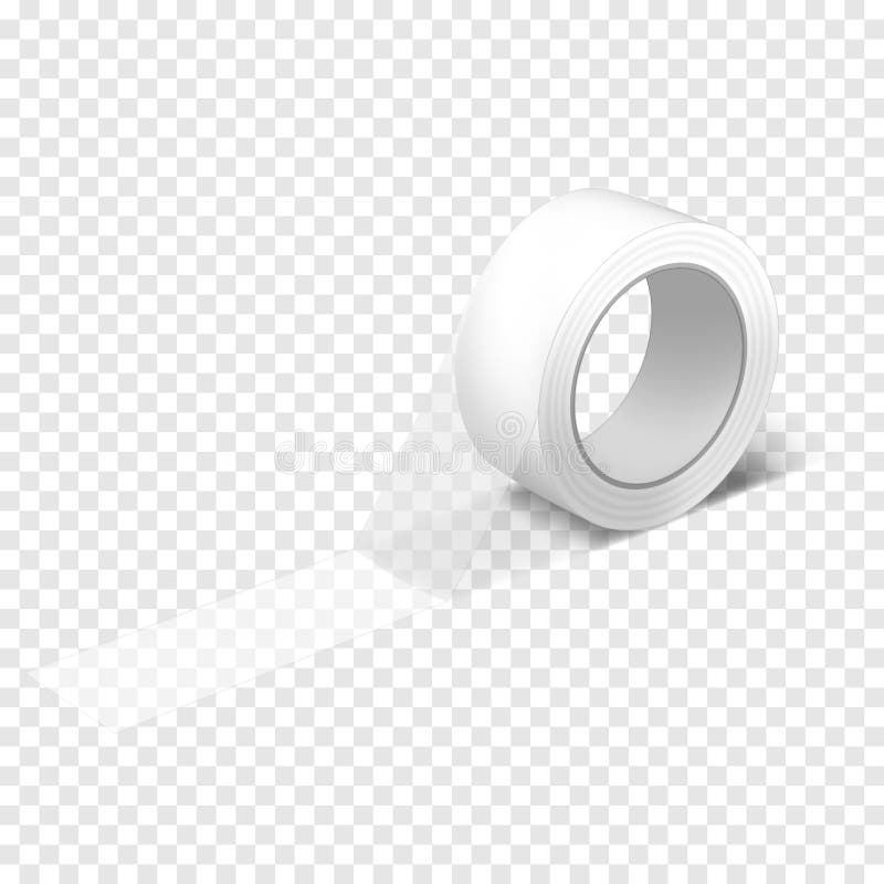 Clear Adhesive Tape Roll on Transparent Background, Vector Mock-up ...