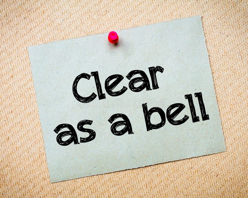 Clear as a bell stock image. Image of paper, concept - 52024639
