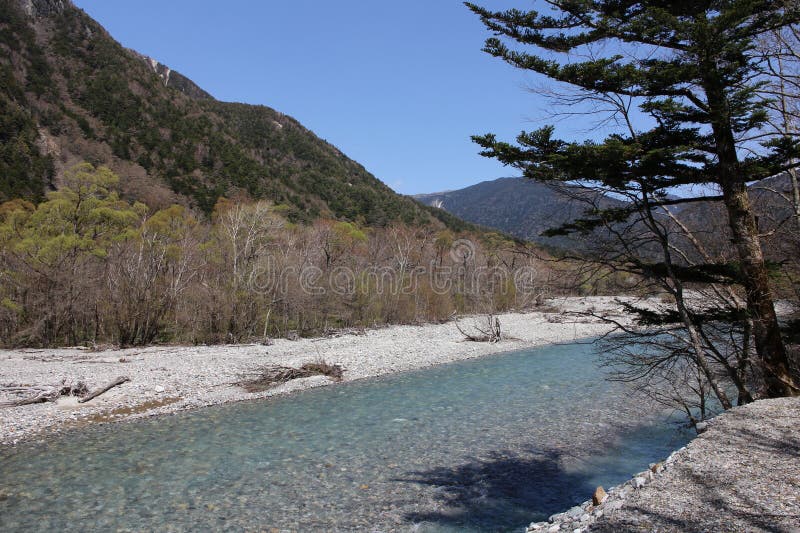 The Clear Azusa River in Kamikochi, Japan Stock Photo - Image of scenic ...