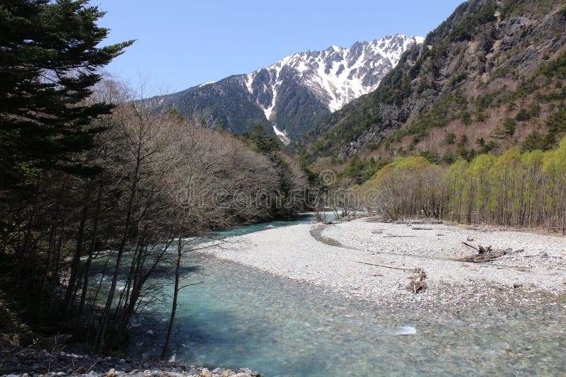 The Clear Azusa River in Kamikochi, Japan Stock Photo - Image of water ...