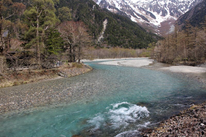 The Clear Azusa River in Kamikochi, Japan Stock Image - Image of alps ...