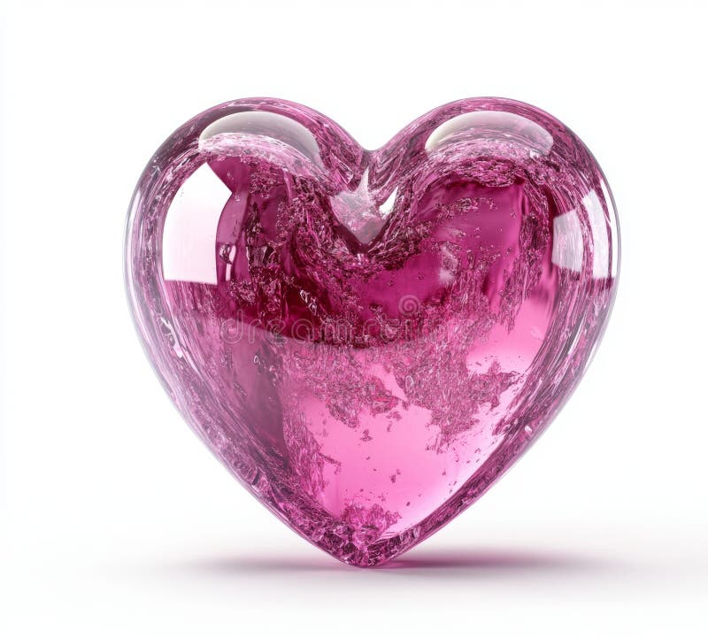 Clear Background Featuring Glossy Pink Heart Stock Photos - Free ...