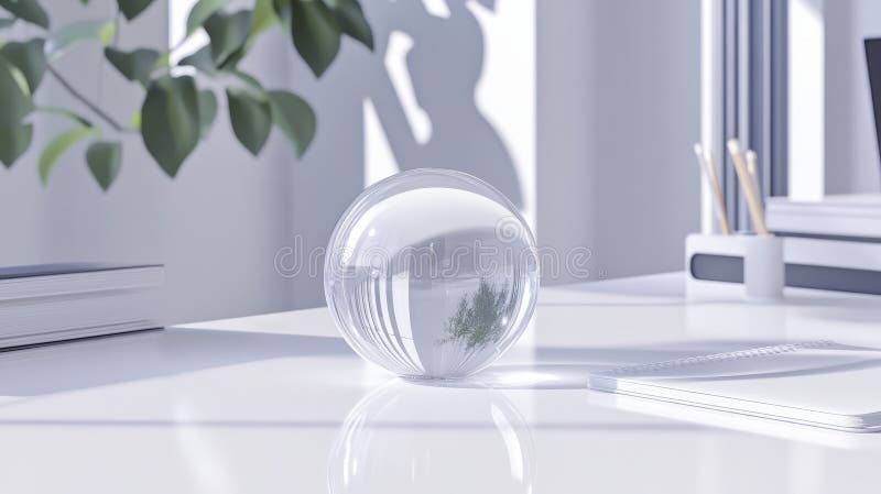 A Clear Ball is Sitting on a Table Stock Illustration - Illustration of ...