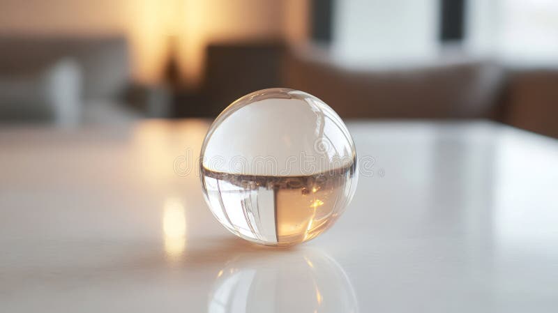 A Clear Ball is Sitting on a Table Stock Illustration - Illustration of ...