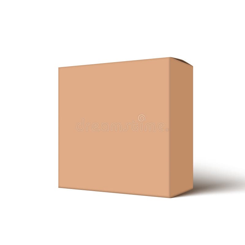 Clear Big Cardboard Box on White Background Stock Vector - Illustration ...