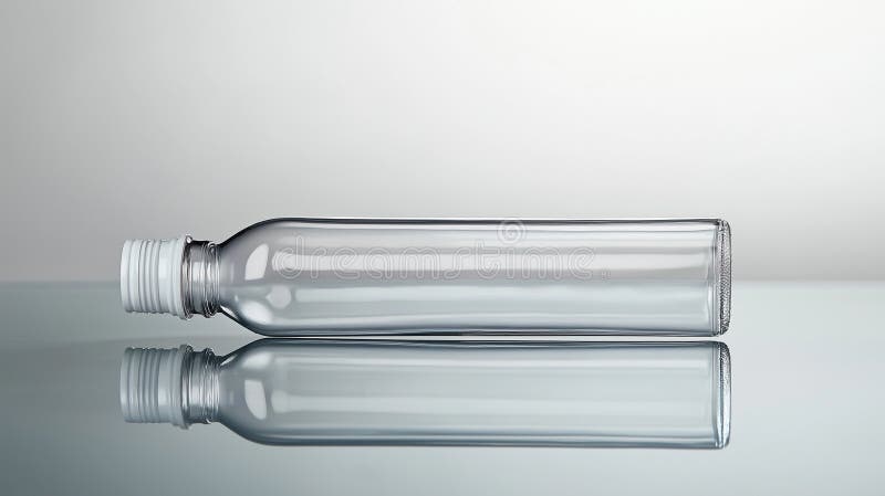 Clear Biodegradable Plastic Bottle, Resting Horizontally, on a ...