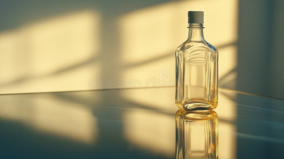 Clear Biodegradable Plastic Bottle, Resting Horizontally, on a ...