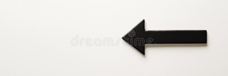 Black Arrow Pointing Left on a Neutral Background Indicating Direction ...
