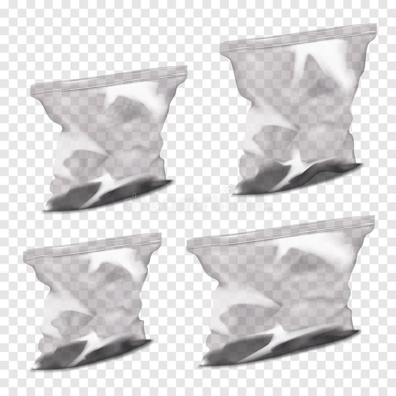 Clear Black Glossy Plastic Pouch with Zip Lock. Realistic Mockup ...