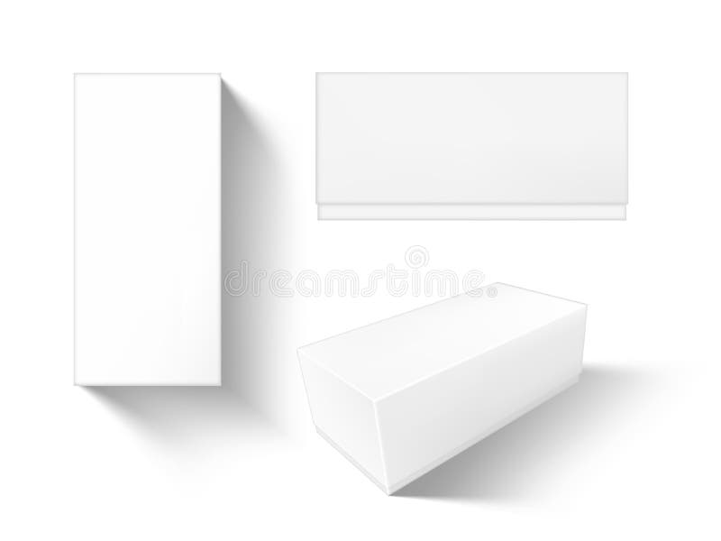 Clear Blank White Product Box. Top, Side and 3D Stock Vector ...