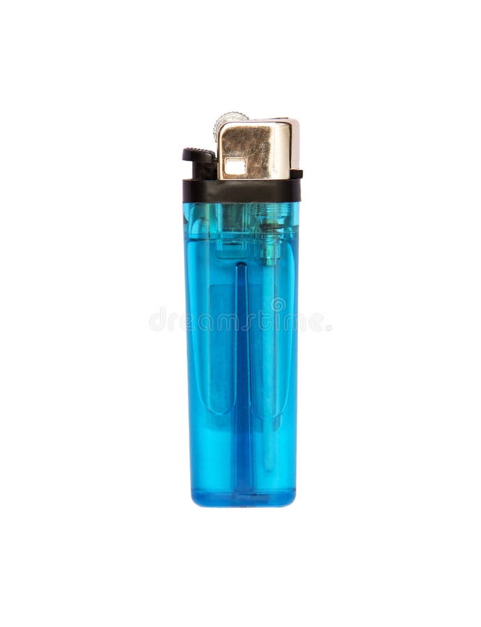 Clear Blue Gas Lighter on White Background Stock Photo - Image of ...