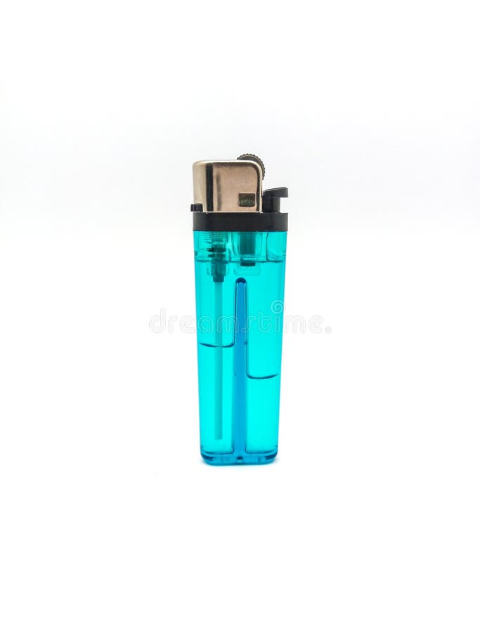 Clear Blue Gas Lighter on White Background Stock Image - Image of ...