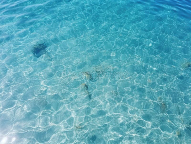 Clear Blue Ocean Water with Calm Wave Stock Illustration - Illustration ...