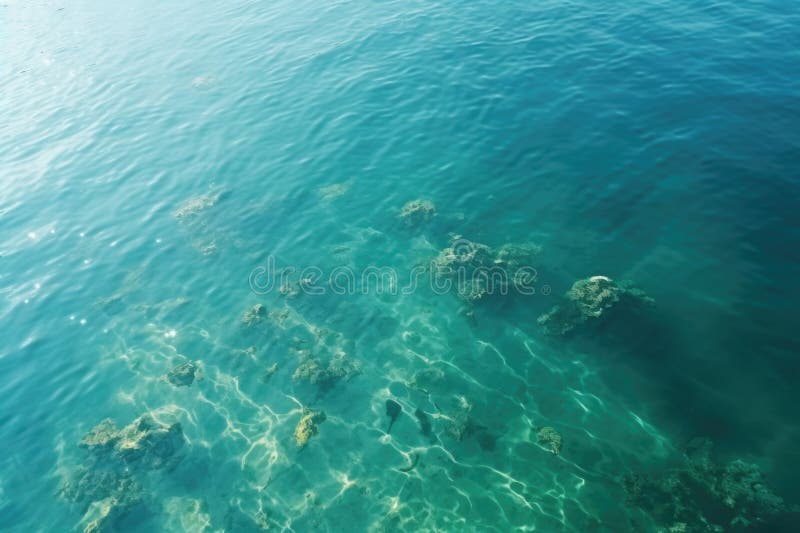 Clear Blue Ocean Water with Calm Wave Stock Illustration - Illustration ...