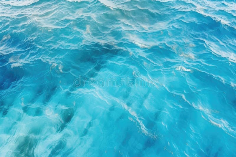 Clear Blue Ocean Water with Calm Wave Stock Illustration - Illustration ...