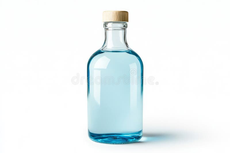 Clear Blue Plastic Water Bottle on White Background. Neural Network AI ...