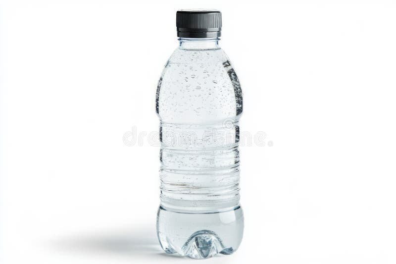 Clear Blue Plastic Water Bottle on White Background. Neural Network AI ...