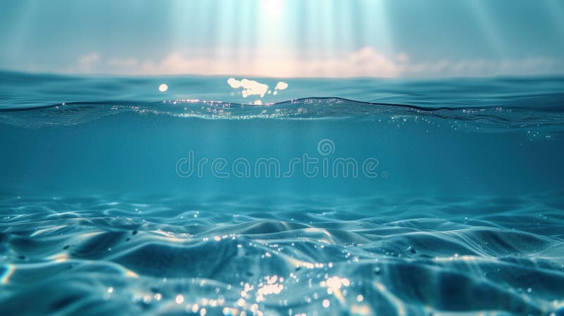 Clear Blue Sea Water in the Sun Stock Illustration - Illustration of ...