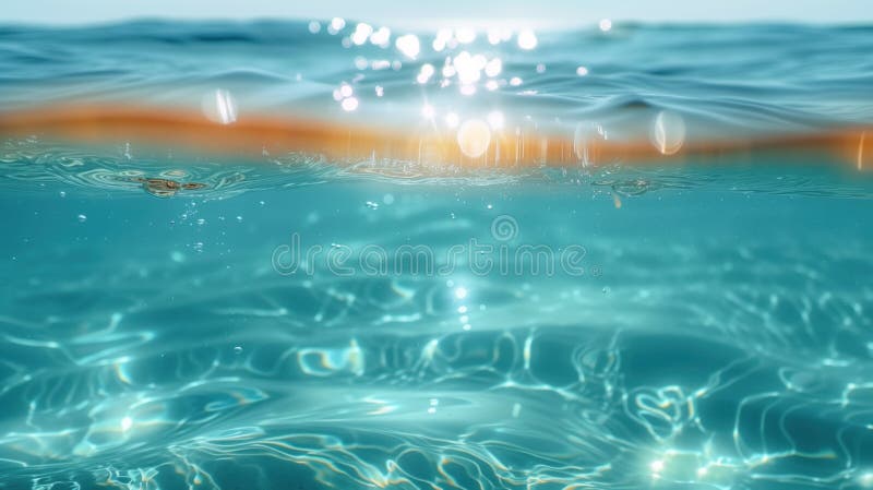 Clear Blue Sea Water in the Sun Stock Illustration - Illustration of ...