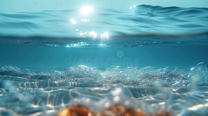 Clear Blue Sea Water in the Sun Stock Illustration - Illustration of ...